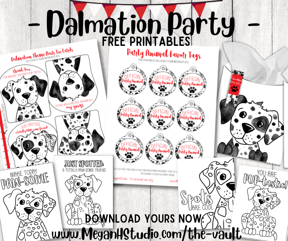 Free Dalmatian Themed Party Printables - MeganHStudio