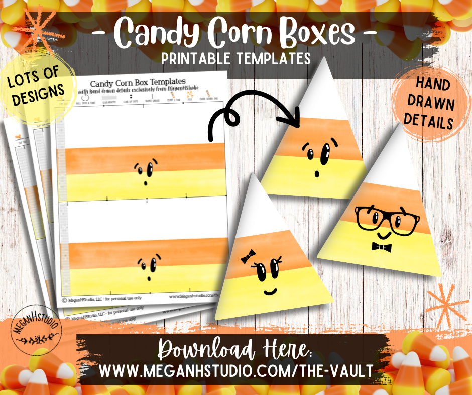 Printable Candy Corn Box Templates - MeganHStudio